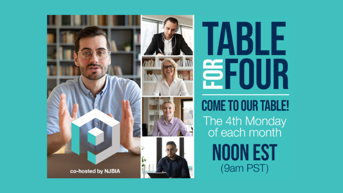 Table for Four: Virtual Networking Event – June 2023 - NJBIA